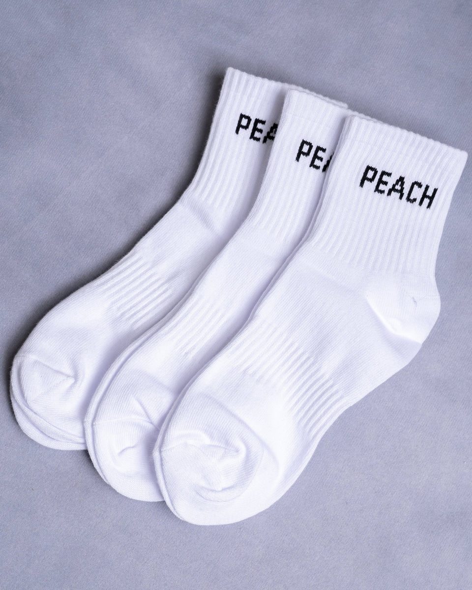 White Training Half Socks – Peach Tights