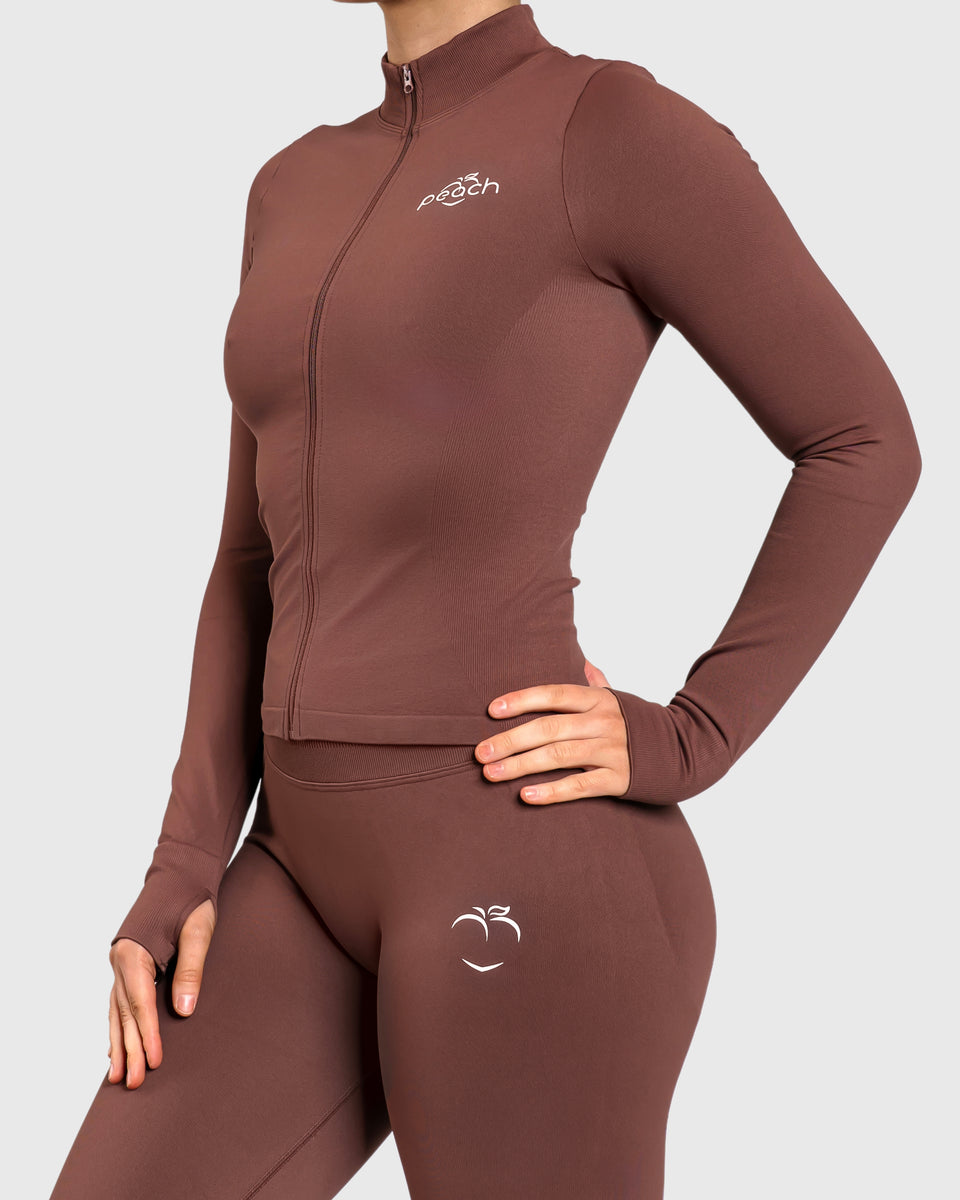 Brown Essence Jacket – Peach Tights